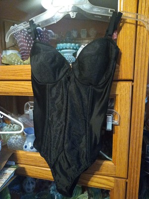 Vintage Black Vanity Fair Body Girdle Medium bodysuit shapewear shaper ...