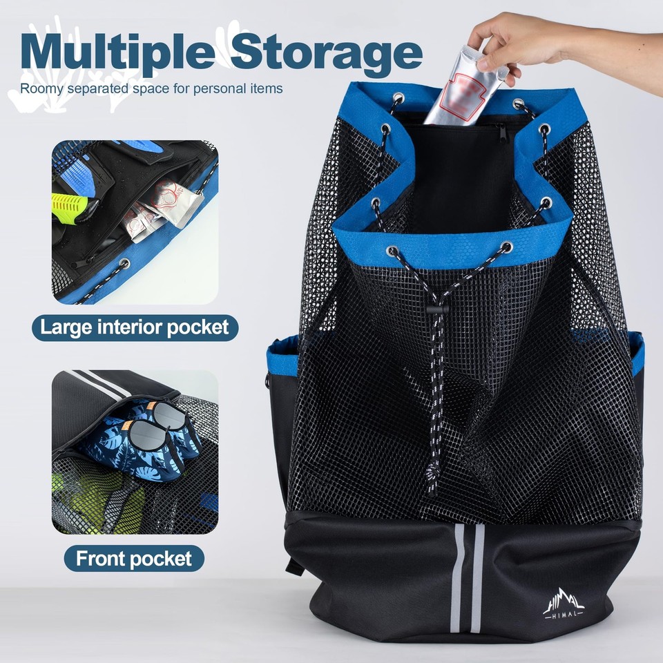 Scuba Diving Bag, XL Mesh Backpack for Scuba Diving and Snorkeling Gear ...