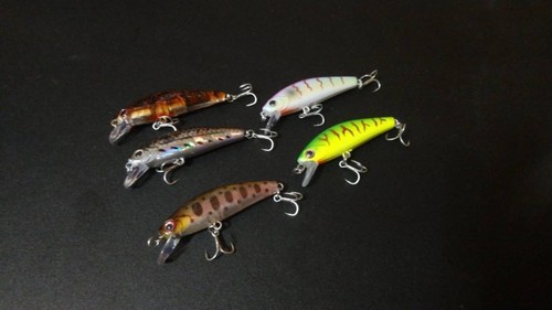 Lure set, 5 small minnows, sinking, for trout/stocked fishing, and bass ...