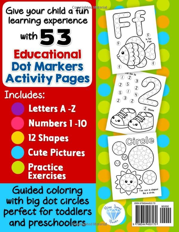 Dot Markers Activity Book: Letters, Numbers and Shapes Art Coloring for ...