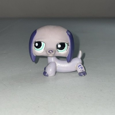 Littlest Pet Shop LPS Figure -- #1367 Purple Indigo Dachshund Dog w ...
