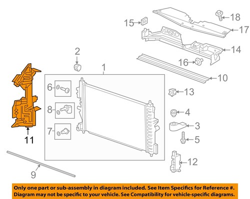 GM OEM 16-19 Cruze Cooling Radiator Components-Side Air Baffle 39138067 ...