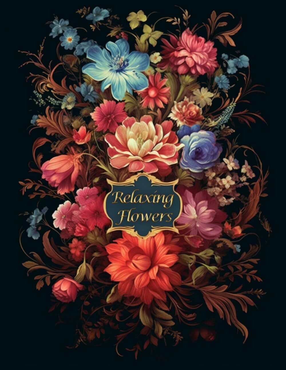 Relaxing Flowers 101 Flowers - Large Print Coloring Book for Adults and ...