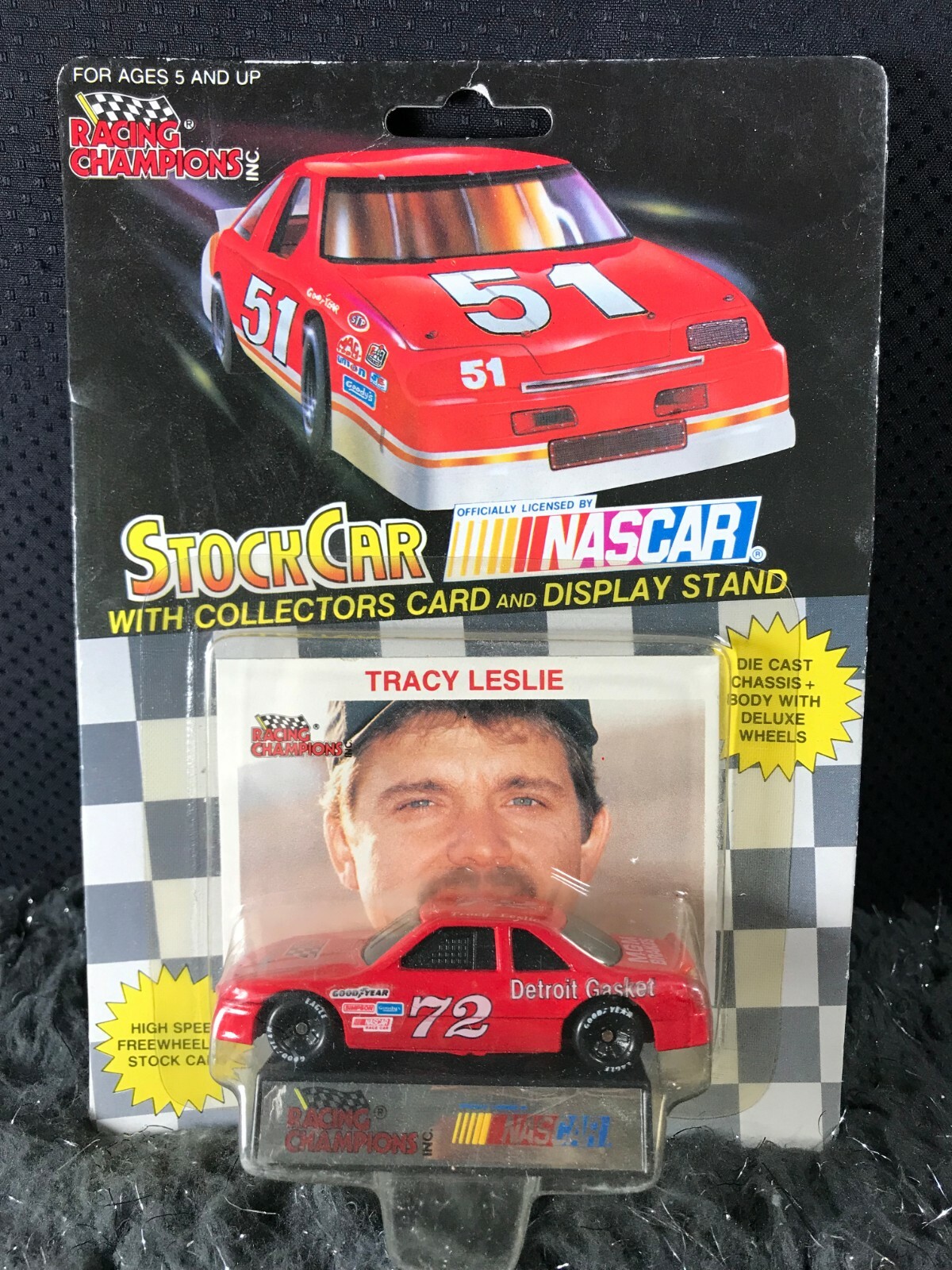 Racing Champions Stock Car W/Collectors Card 1/64 Scale #72 Tracy Leslie | eBay