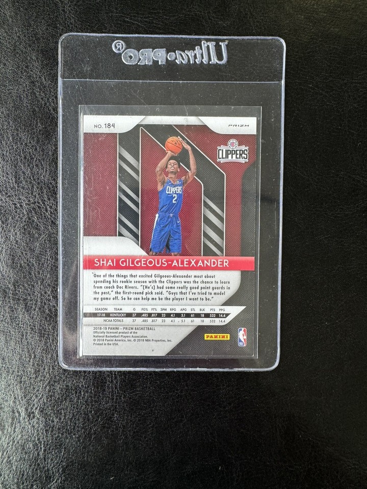 2018-19 Prizm Shai Gilgeous-Alexander Silver Prizm Rookie Card RC #184 ...