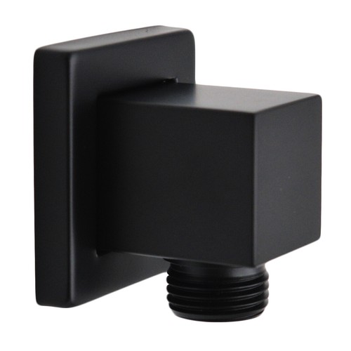 Matt Black Wall Elbow Square Water Inlet Wall Connector Shower ...