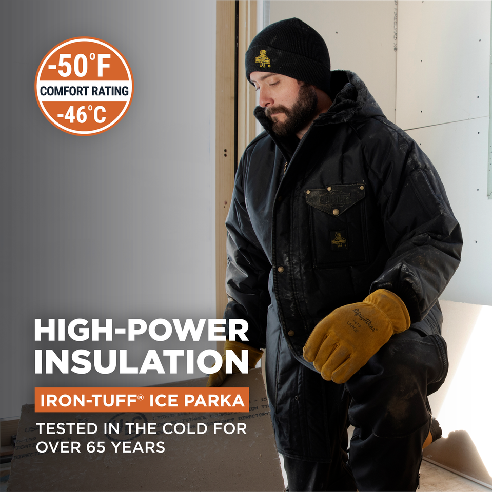 RefrigiWear Men's Iron-Tuff Ice Parka with Hood Water-Resistant ...