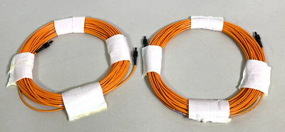 Lot of 2 Tyco AMP 25m (75ft.) MM Optical Fiber Cable with ST to ST ...