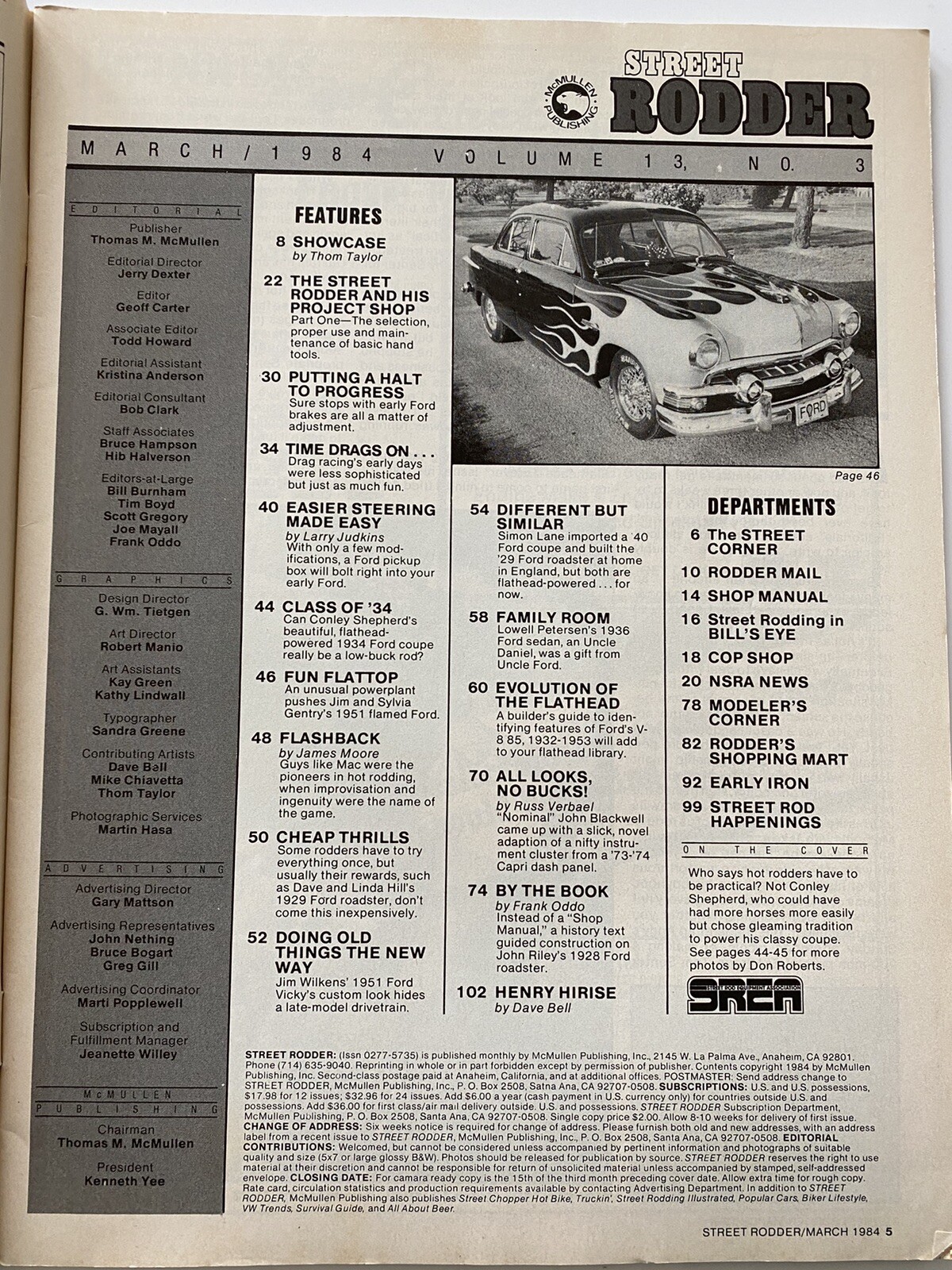 Vintage Street Rodder Magazine - March 1984 - Drag Racing | eBay