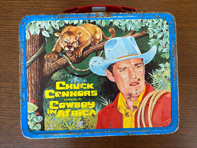1968 Chuck Connors Starring In Cowboy in Africa Lunch Box | eBay