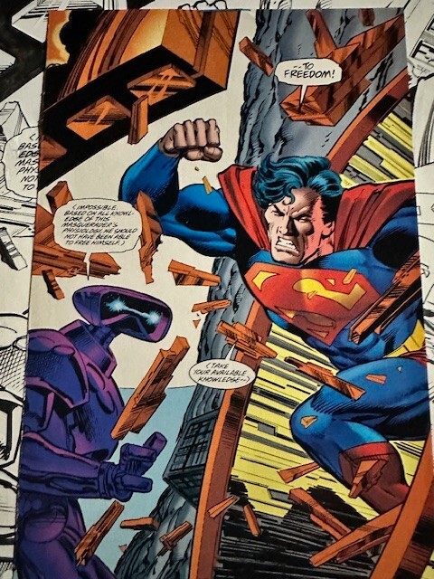 DC comics Superman original art-splash page Issue 117, 1996 | eBay