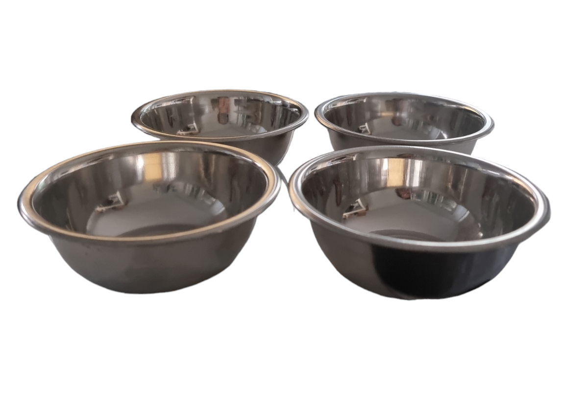 Stainless Steel Bowl Set 4 Bowls 11cm Diameter 4cm Deep Durable Silver ...