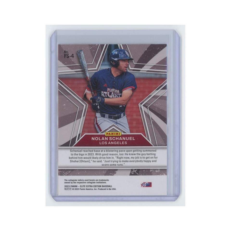 Nolan Schanuel 2023 Panini Elite Extra Edition #FS-4 Baseball Card NM ...