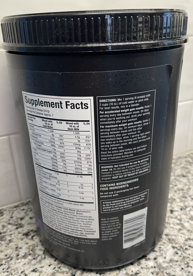 Muscletech Mass Protein 100% Mass Gainer, Vanilla Milkshake 5.15 Lbs ...