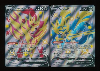 Pokemon Promo Shiny Zacian & Zamazenta 2 Card lot - SWSH292 /293 - 2 ...