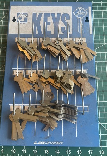 Ilco Unican Key Display With 100s Of Flat Brass And Steel Keys ...