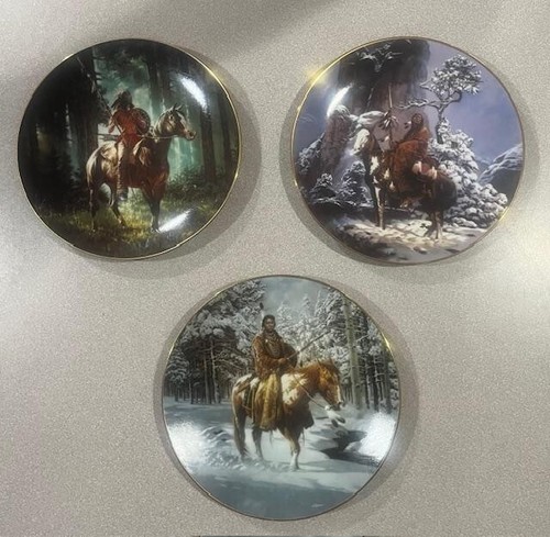 HAMILTON COLLECTION X 3 MYSTIC WARRIOR WALL PLATES 8 INCH MINT ...
