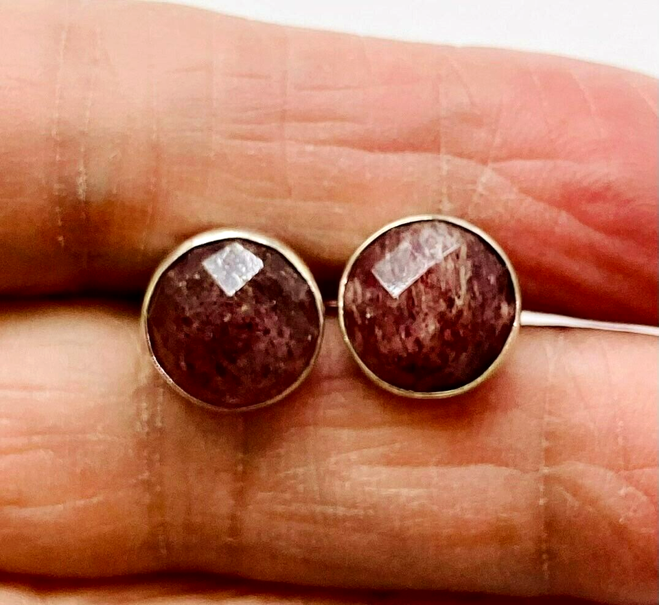 HSN Jay King Sterling Silver Round Strawberry Quartz Stud Earrings | eBay