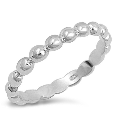 Eternity Ball Bead Design Beautiful Ring New 925 Sterling Silver Band ...