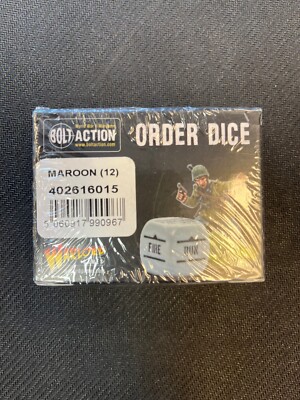 12 Maroon Order Dice Pack Orders Bolt Action WWII Warlord Games New | eBay