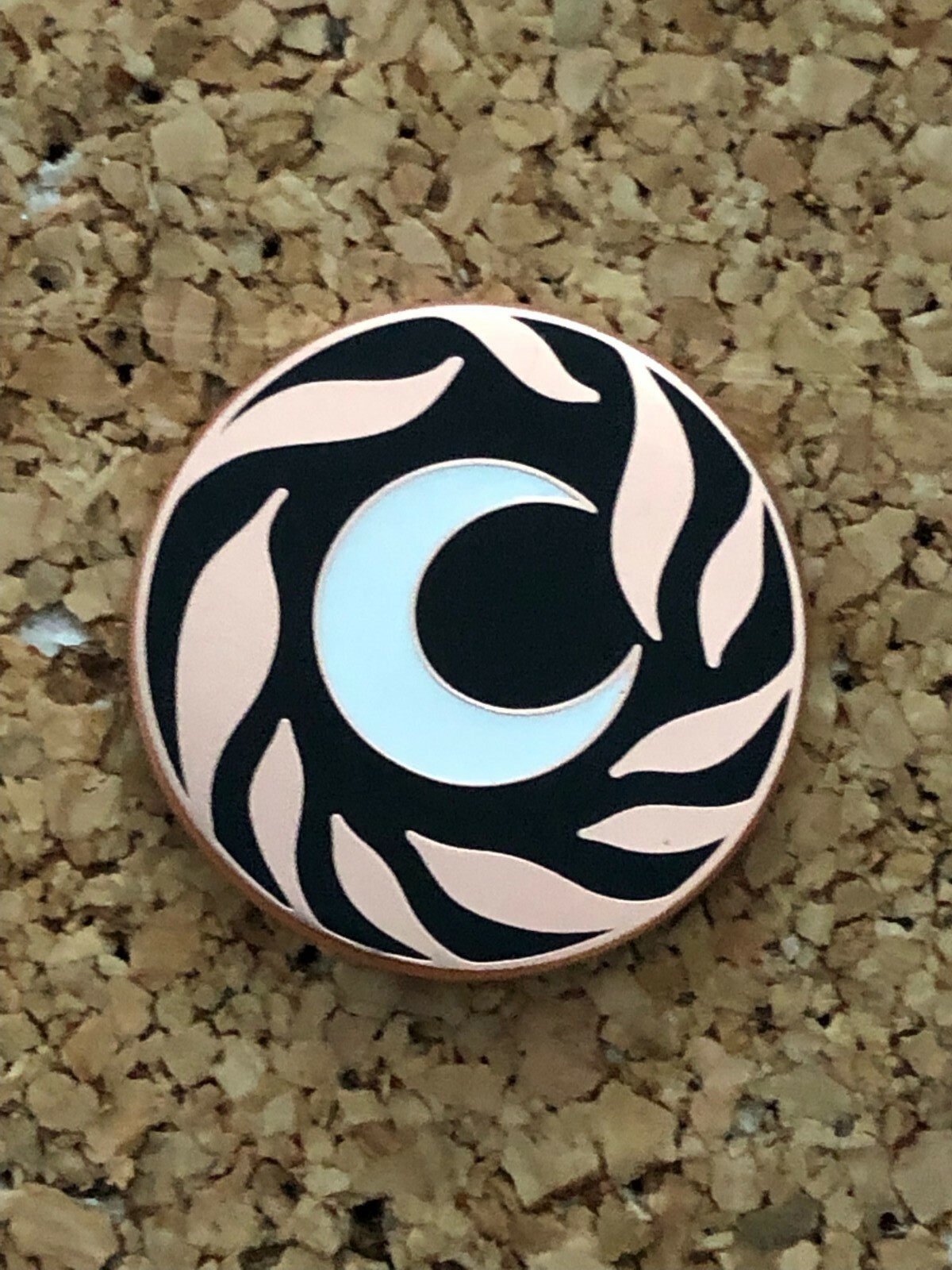 Witchcraft Lore Rose Gold Midsummer's Night Moon Pin … - Gem