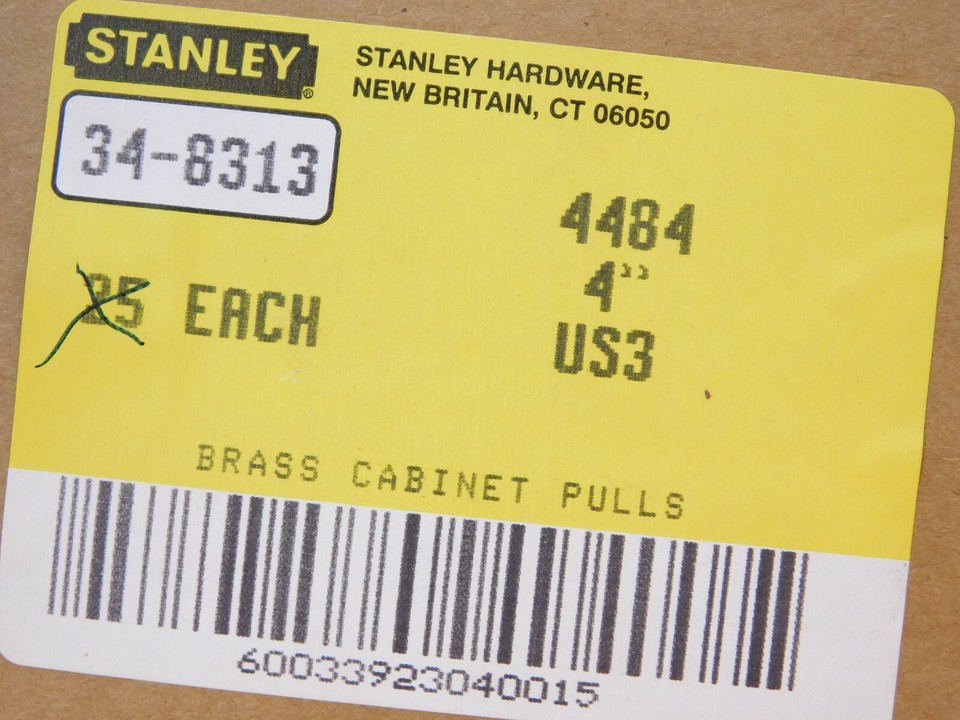 Stanley 4484 BRASS 4" CC Cabinet Wire Pull Handles With SCREWS ES | eBay
