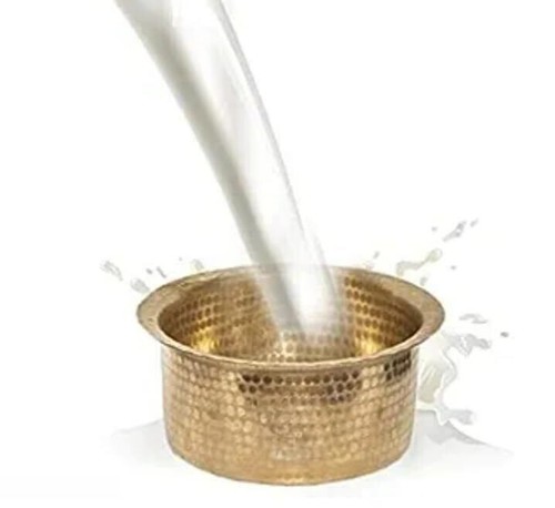 Brass Hammered Patila Cookware Bhagona Round Heavy Bottom Tapeli ...