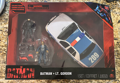 DC Comics Batman & Lt Gordan Set w/ 2 4" Figures, Police Vehicle ...