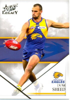 2018 AFL Select Legacy Common card 206 Dom Sheed - West Coast | eBay