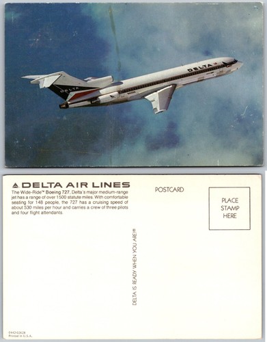 Delta Air Lines Boeing 727 Jet Postcard | eBay