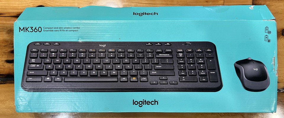Logitech MK360 Wireless Keyboard and Mouse Combo 920-003376 USB MISSING ...