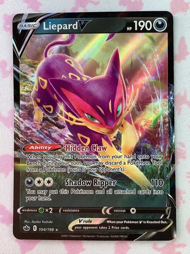 Liepard V 104/198 - Chilling Reign - Ultra Rare Holo Pokemon Card Near ...