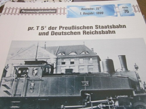 Dampflok Risszeichnung P 76 pr. T 5² preußische Staatsbahn DRG 72.0 ...