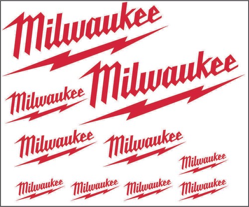 10x Milwaukee power tools decals stickers set car drill saw impact box ...