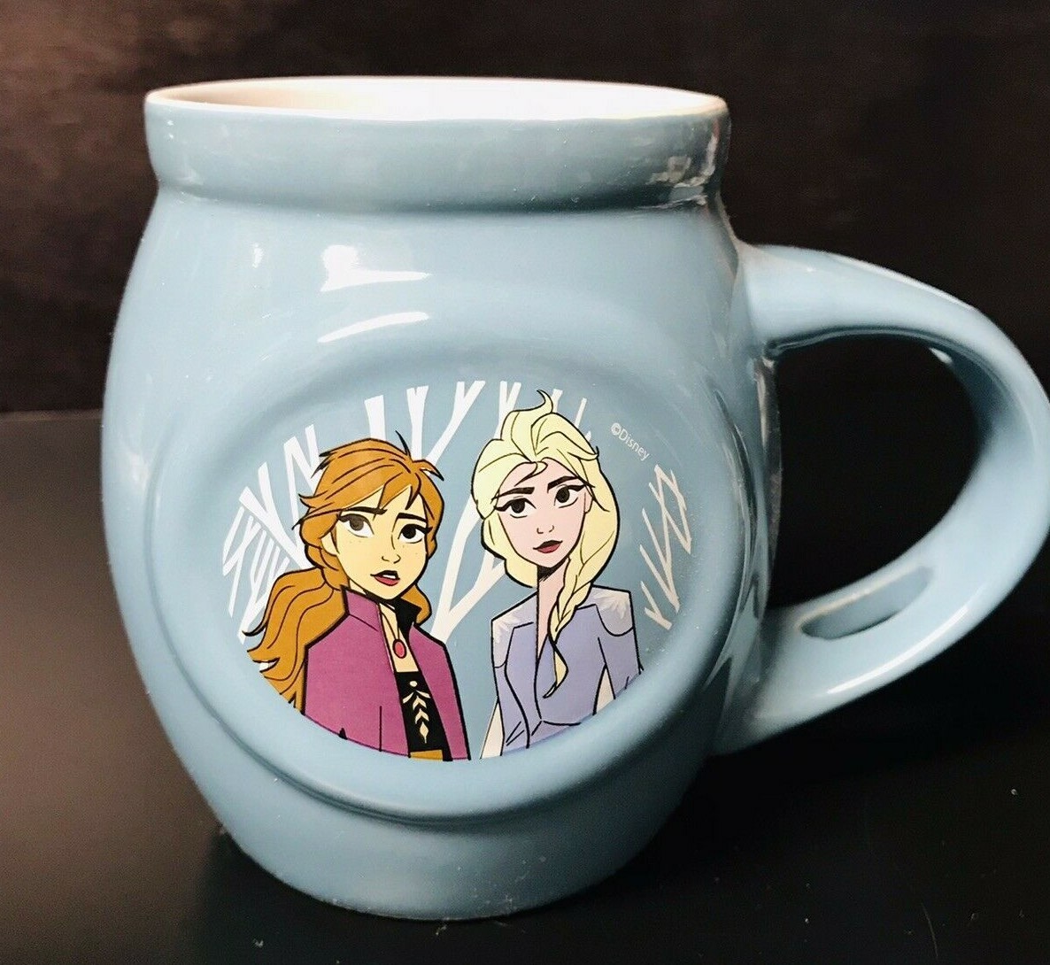 Disney 2019 Frozen Blue Elsa Anna Coffee Mug 4.25"H Hot Chocolate Tea ...