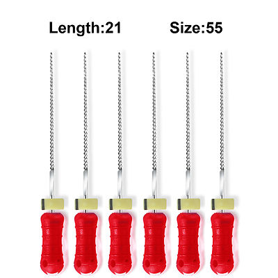 Sky Choice K-Files - 21 mm Length, Size 55 Red with Rubber Stopper 6 ...