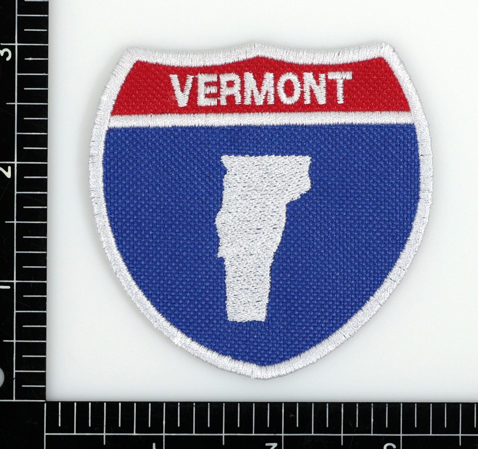Vermont State Map Shield Embroidered Patch Iron-On Sew-On Shirt ...