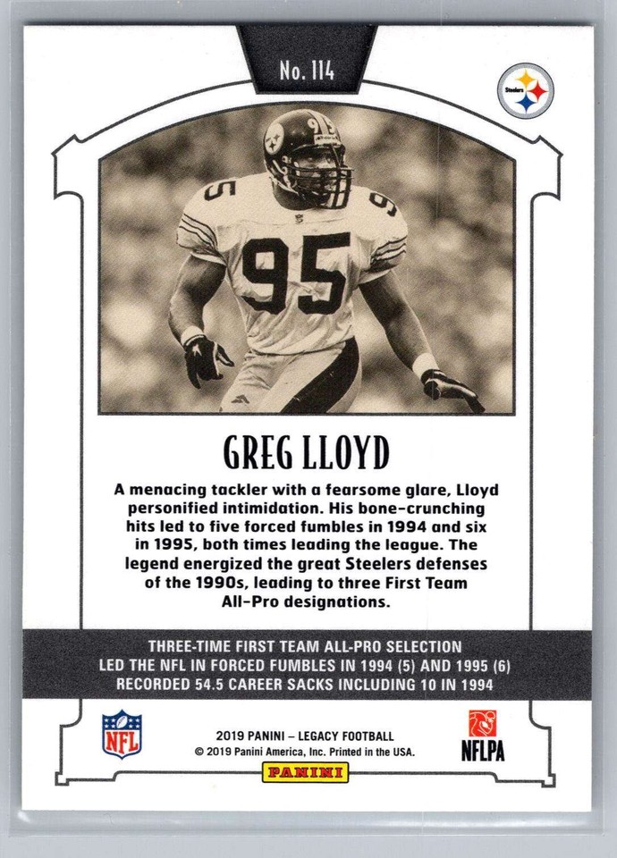 2019 Panini Legacy #114 Greg Lloyd | eBay
