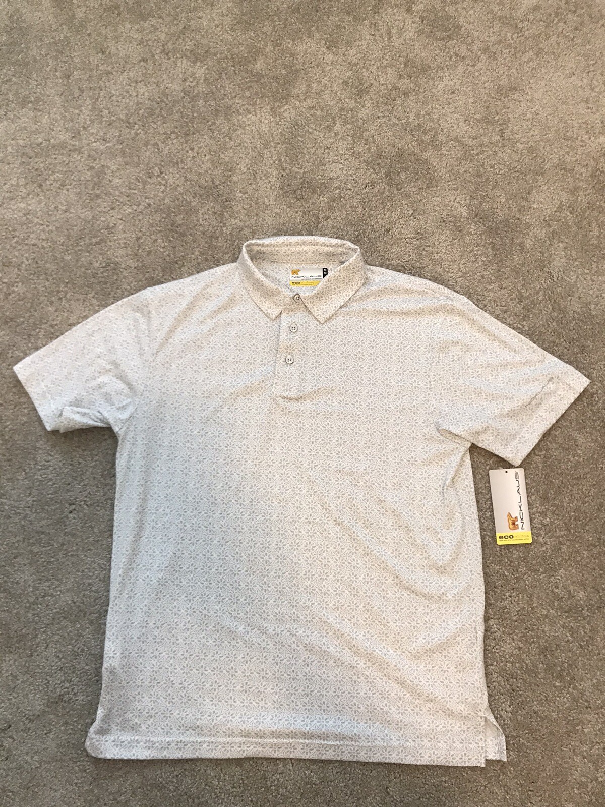 Jack Nicklaus Shirt Mens Medium White Gray Polo Eco Choice Golf Stretch NEW | eBay