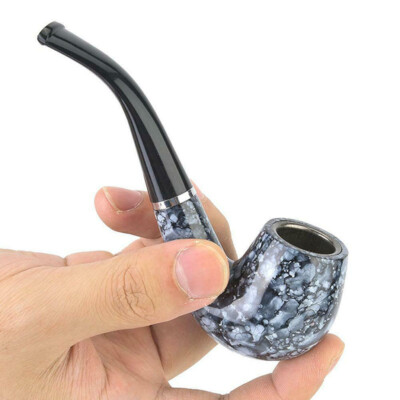 Handmade Resin Smoking Pipe Blue Marbling Tobacco Cigarettes Cigar ...