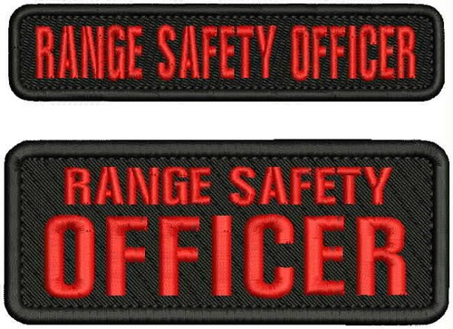 RANGE SAFETY OFFICER EMB PATCH 1X5 AND 2X5 HOOK ON BACK BLK/RED | eBay