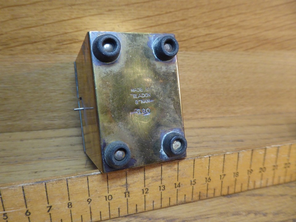 Vintage Post Office Date Stamp case marked PO IR66 + GPO Bladon label ...