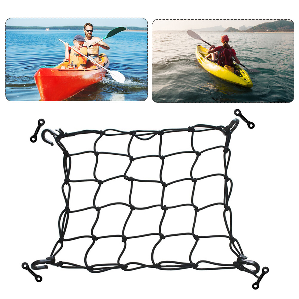Kayak Canoe Deck Cargo Net Lashing Hook Heavy Duty Nylon Luggage ...