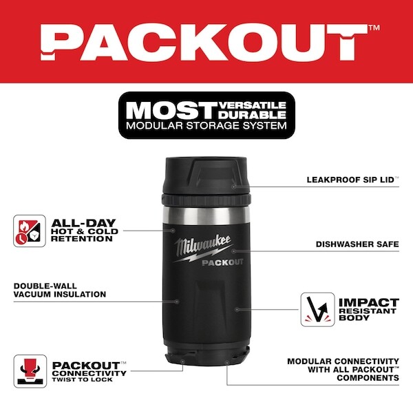 Milwaukee Tool 48-22-8391B Packout Insulated Mug | eBay