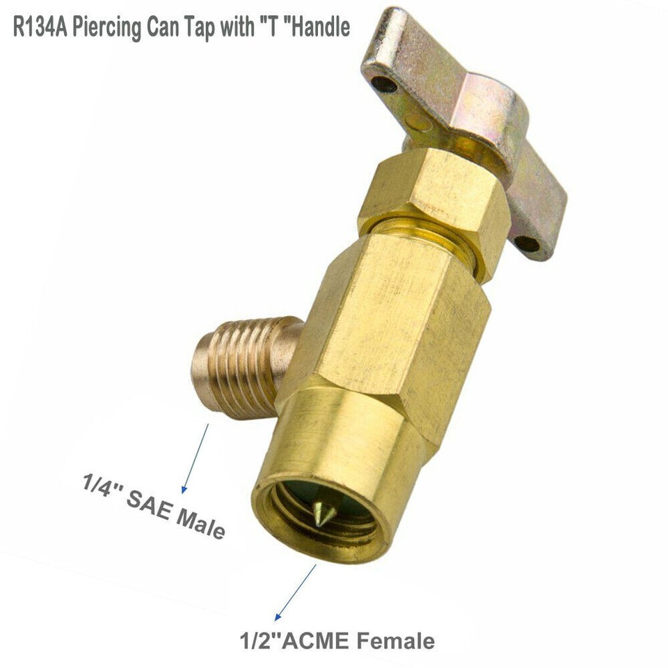 Self-Sealing Refrigerant Opener A/C Can Tap Tapper Adapter Dispensing ...