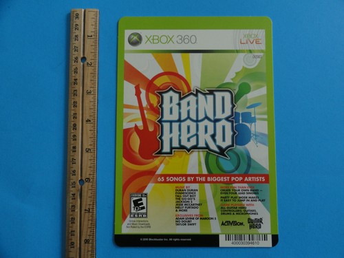 XBOX 360 BAND HERO BLOCKBUSTER VIDEO BACKER CARD 5"X8" NO GAME | eBay