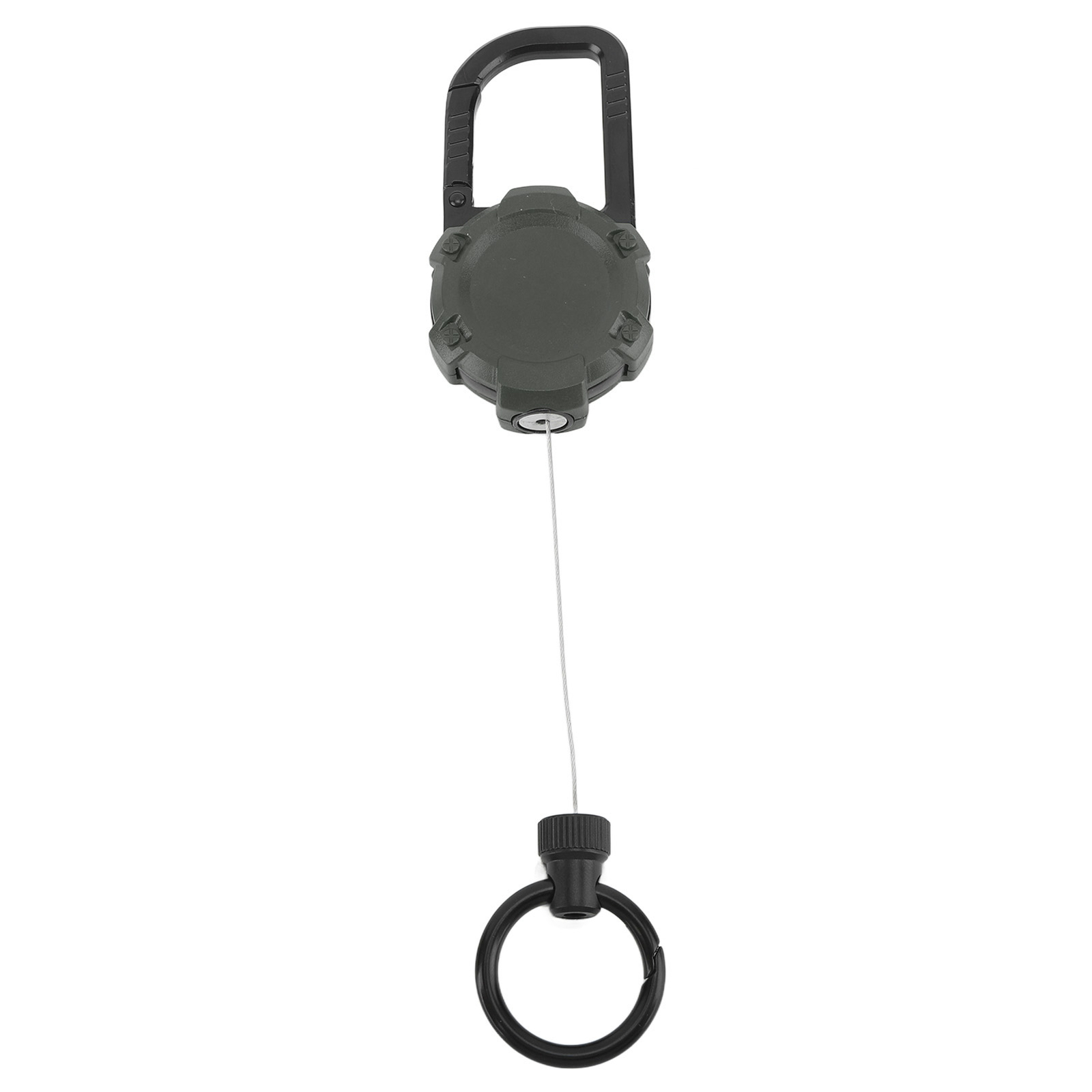 (OD Green)Magnetic Retractable Keychain Metal Frame Retractable ...