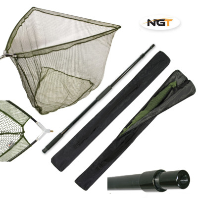 42 INCH GREEN CARP LANDING NET WITH METAL BLOCK + 2M NET HANDLE + STINK ...