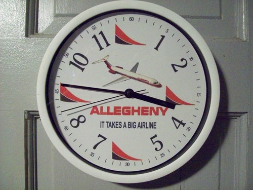 ALLEGHENY AIRLINES CLOCK RED DC-9 DC9-30 US AIRWAYS USAIR PIEDMONT ...