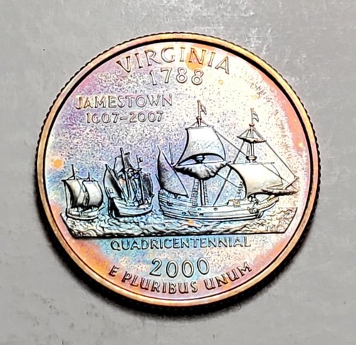 TONED 2000 S VIRGINIA STATE QUARTER CLAD PROOF UNC #C4312 | eBay